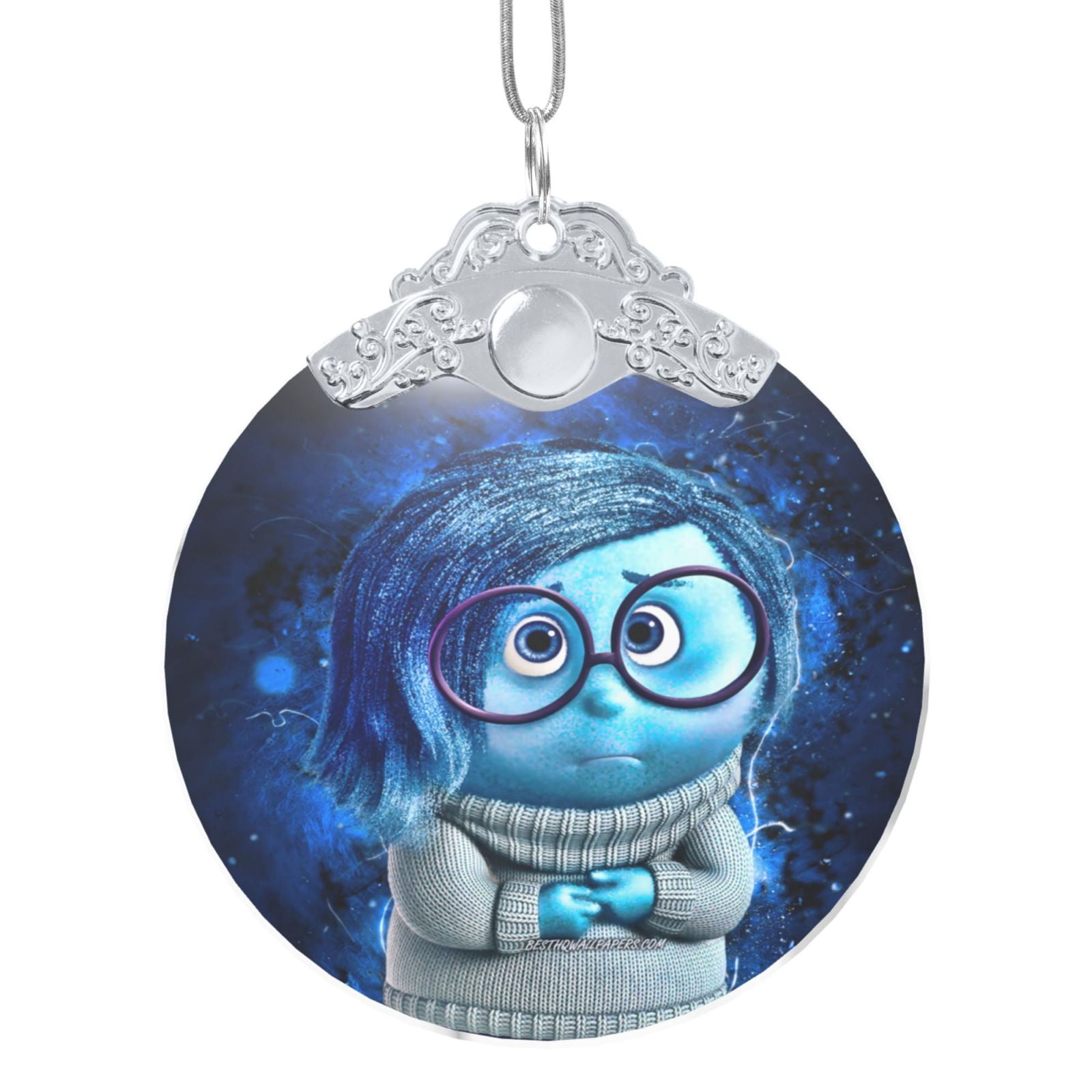 Inside O-u Round Glass Pendant Christmas Decoration Holiday with Gold ...