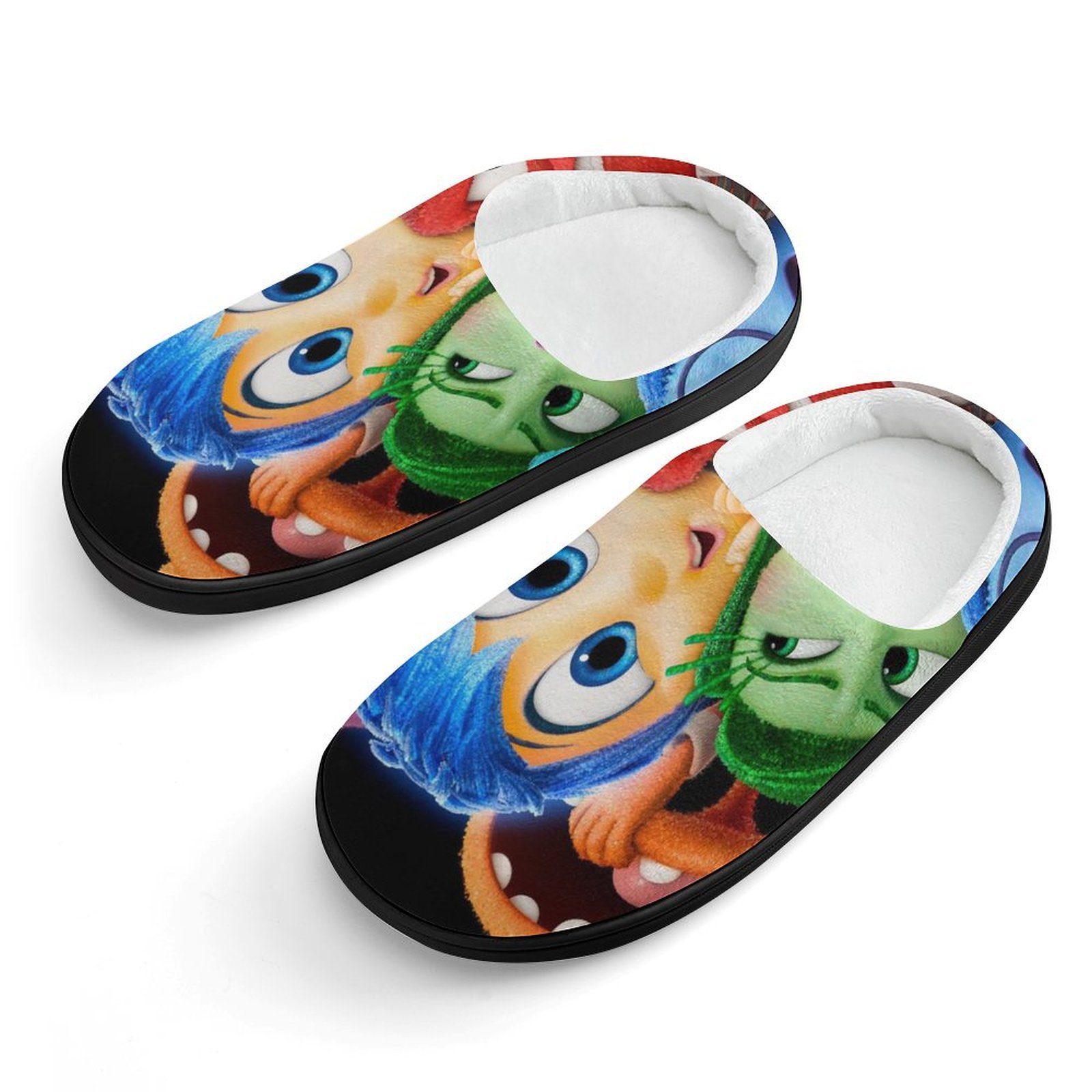 Inside Out Soft Plush Slippers for Boys Girls Winter Warm Cotton ...