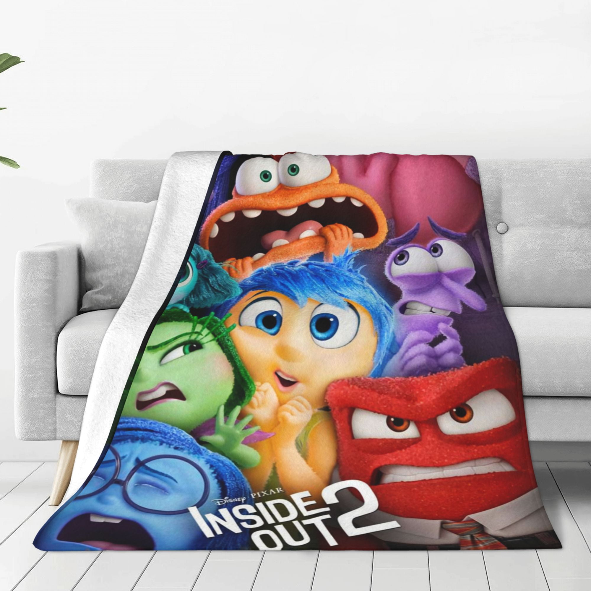 Inside Out Throw Blanket Soft Plush Travel Blanket For Bedroom Living ...