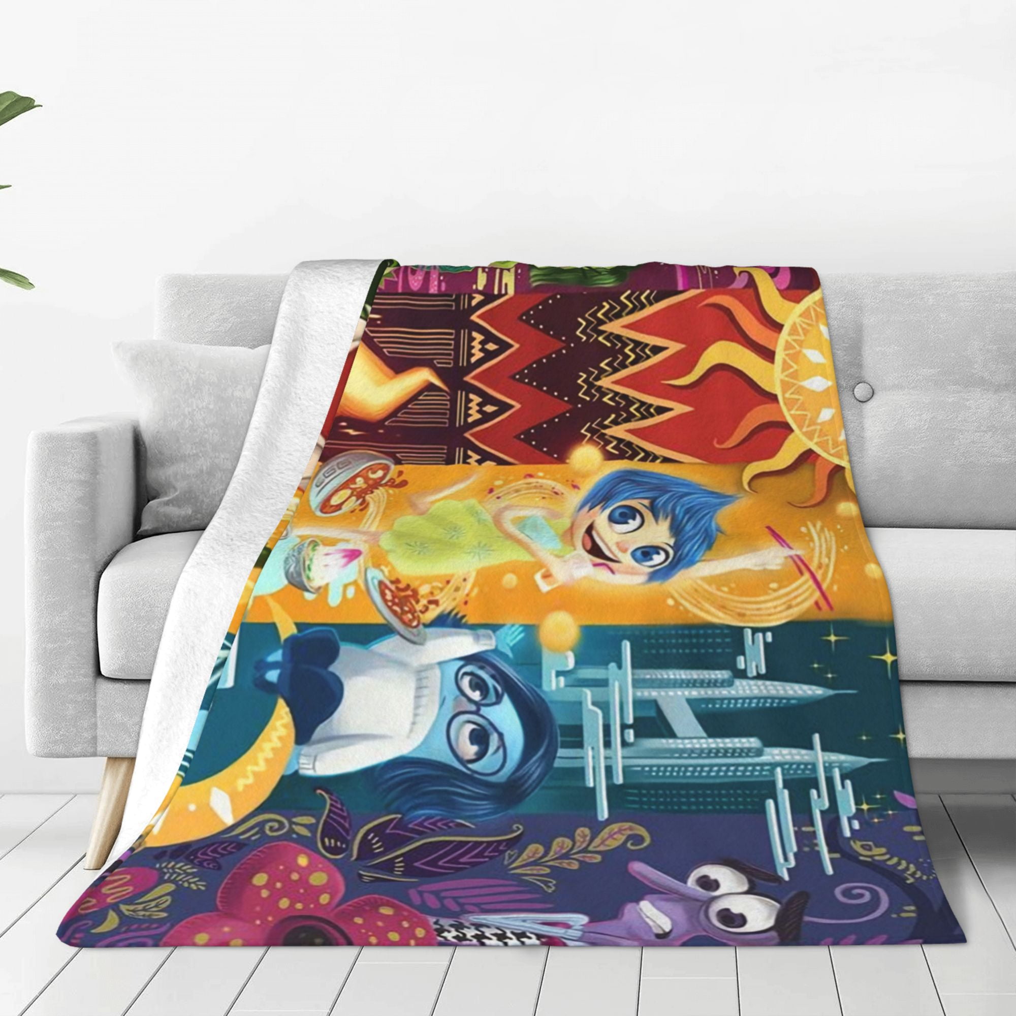 Inside Out Throw Blanket Soft Plush Travel Blanket For Bedroom Living ...