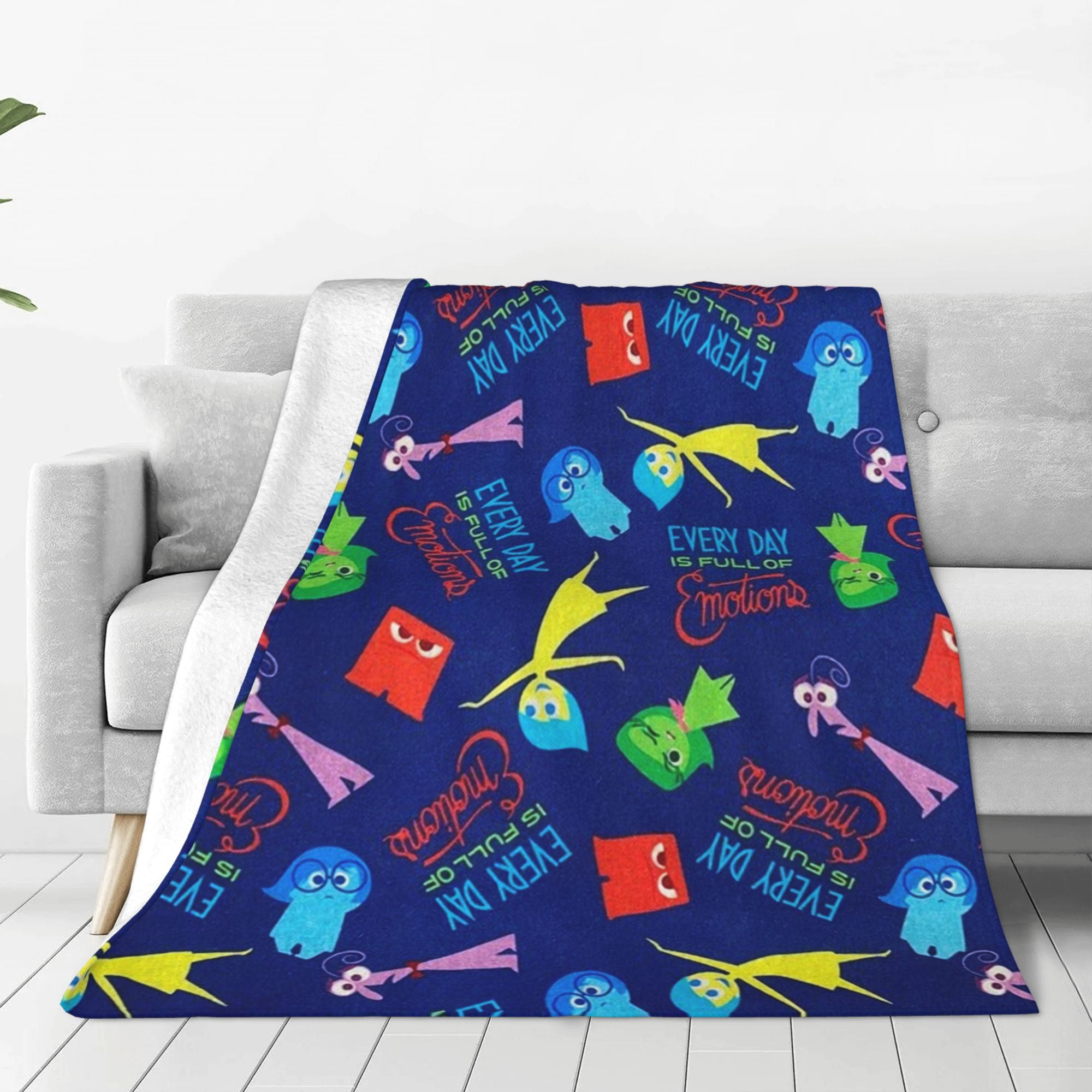 Inside Out Throw Blanket Soft Plush Travel Blanket For Bedroom Living ...