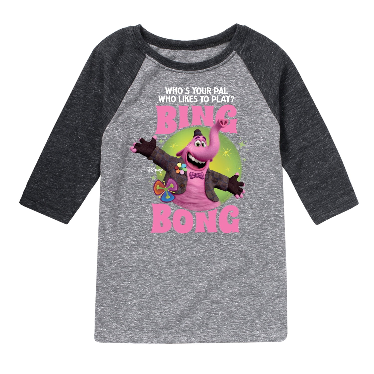 Inside Out - Your Friend Bing Bong - Toddler And Youth Raglan Graphic T ...