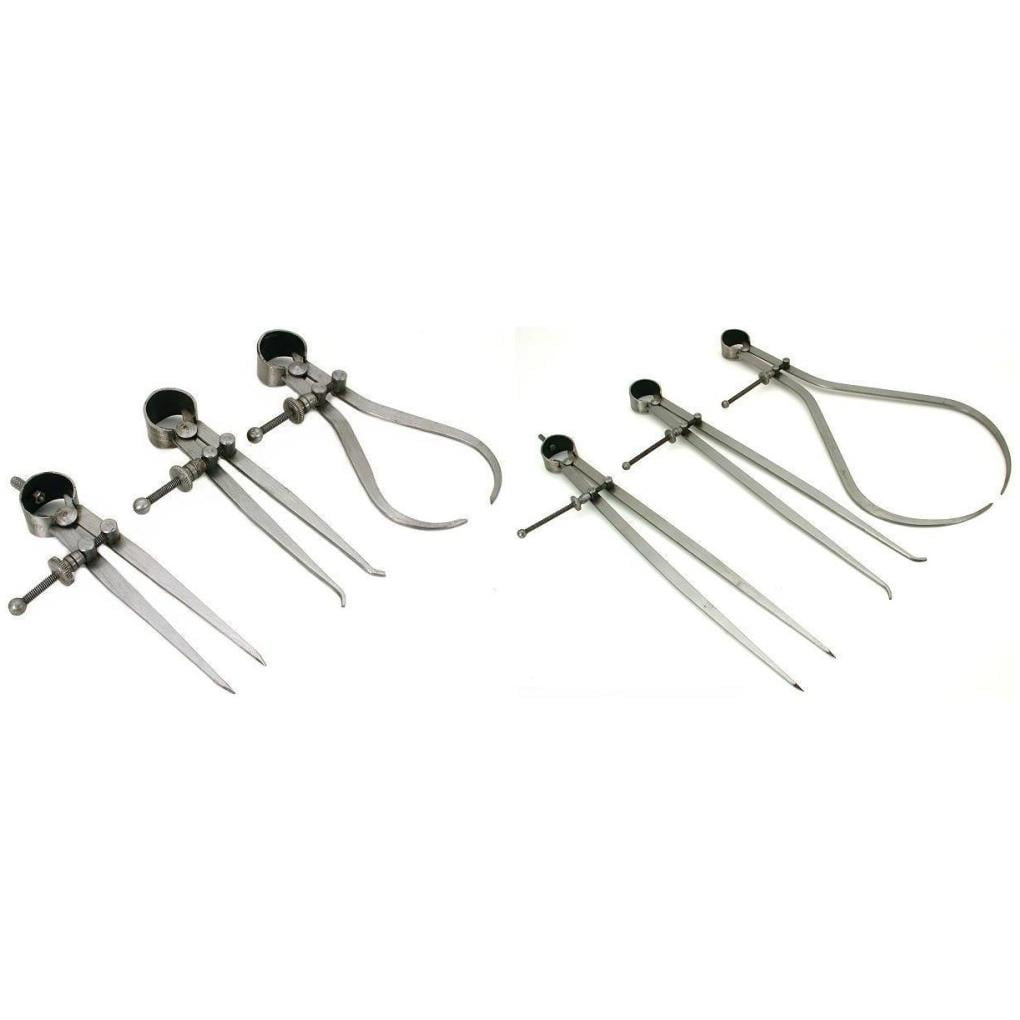 Inside Outside Divider Precision Calipers Small & Large Sets Kit 6 Pcs ...