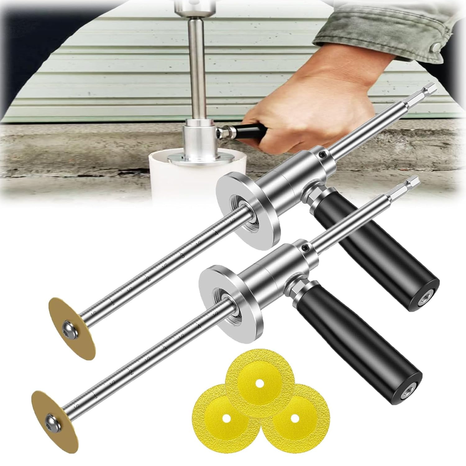 Inside Pipe Cutter for PVC Pipe, Cutter Tool Set, Inside PVC Pipe Cutter Fit for 1-1/2 to 8 Inch ...