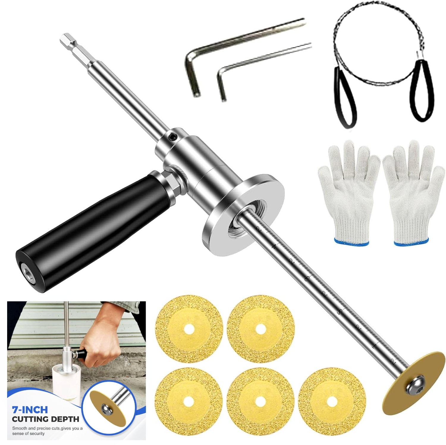 Inside Pipe Cutter for PVC Pipe, PVC Cutter Tool Set with Adjustable ...