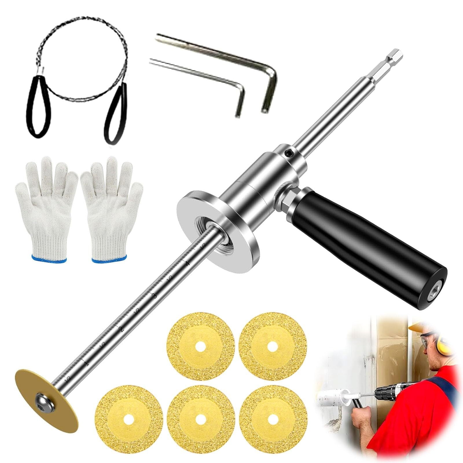 Inside Pipe Cutter for PVC Pipe, PVC Cutter Tool Set with Adjustable ...