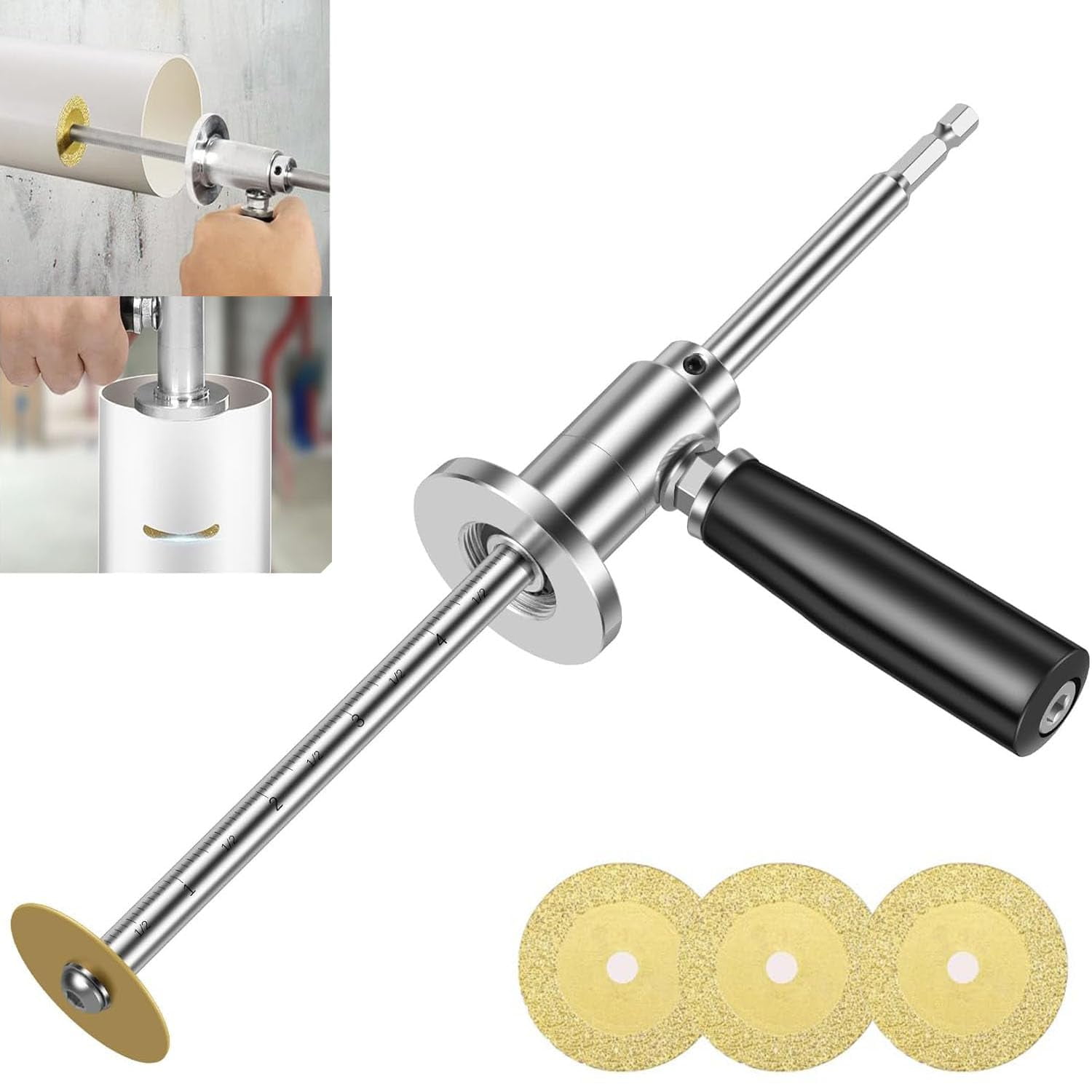 Inside Pipe Cutter for PVC Pipe,PVC Pipe Inside Cutter with Diamond Grit Cutting Wheel and ...