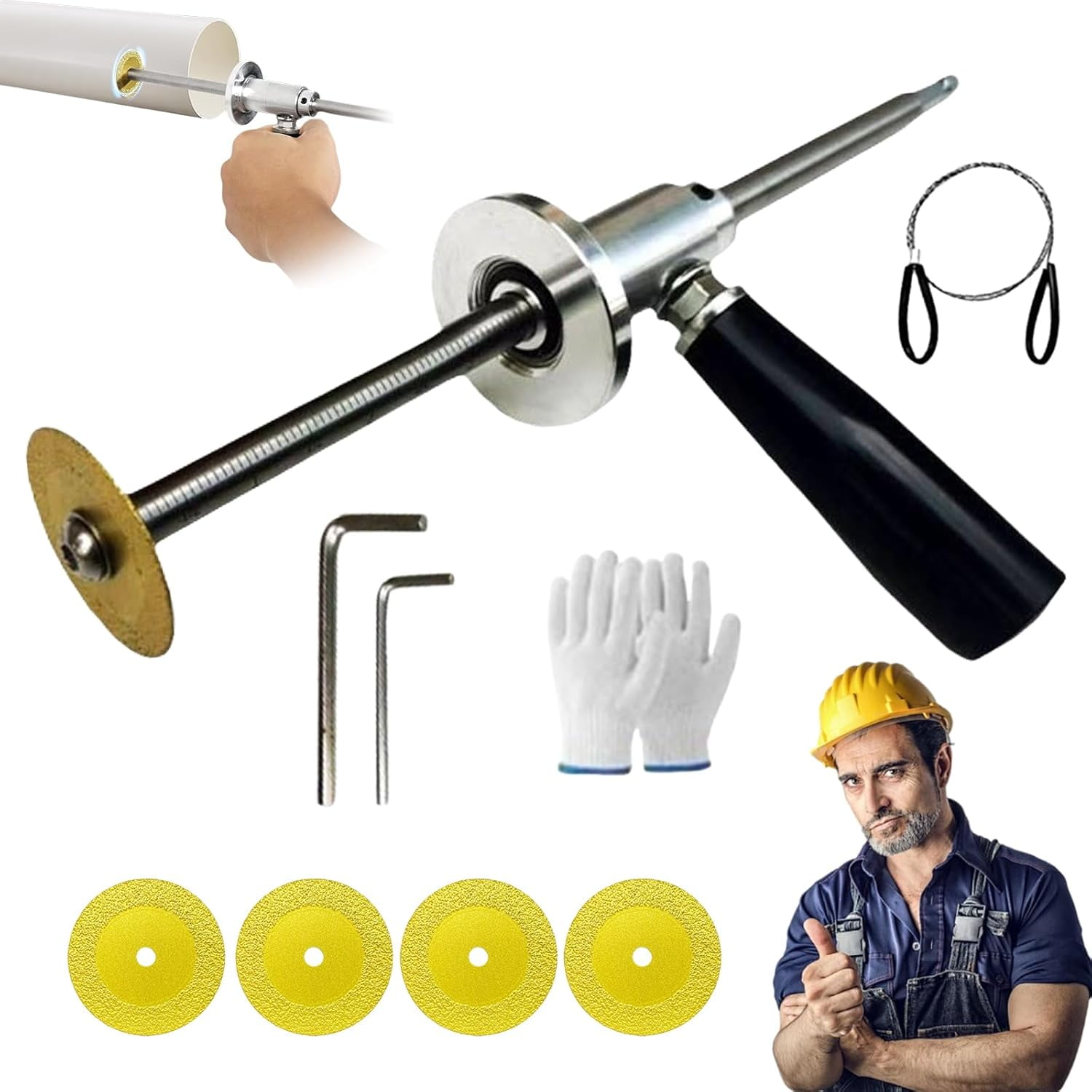 Inside Pipe Cutter for Pvc Pipe with Diamond Grit Cutting Wheel and ...