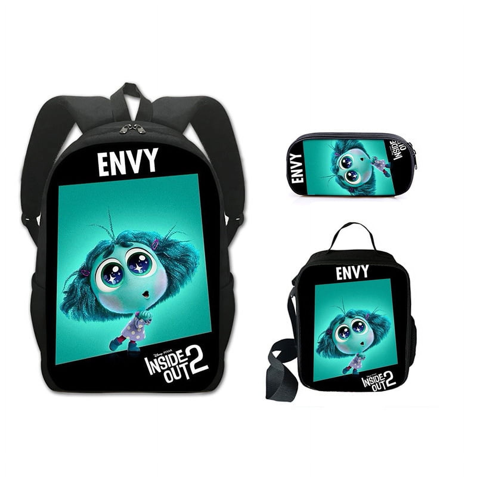 Inside out 2 three piece backpack set young backpack combination backpack lunch bag pencil case ...