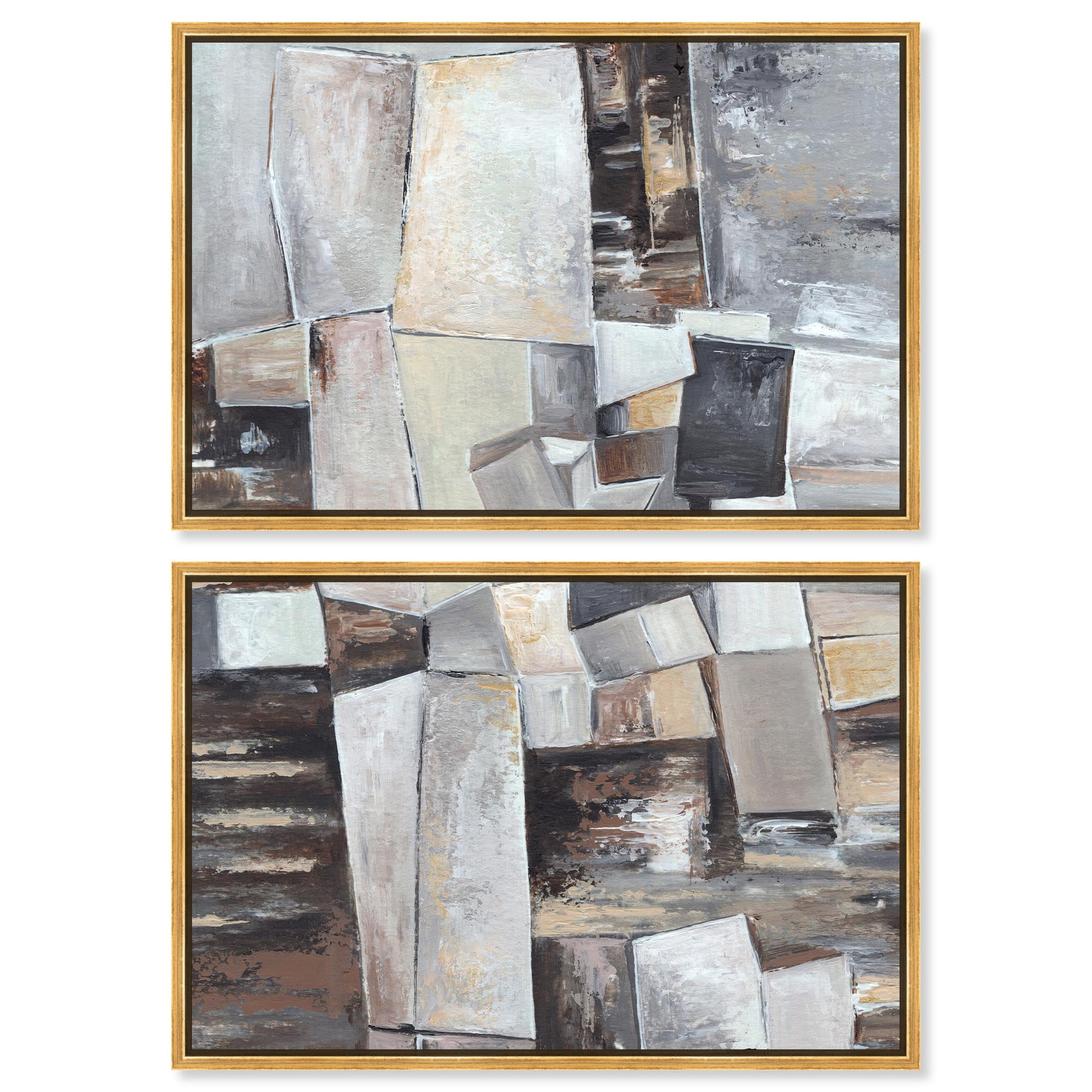 Inside the Future Canvas Set of 2 Modern Abstract Art by Art Remedy ...