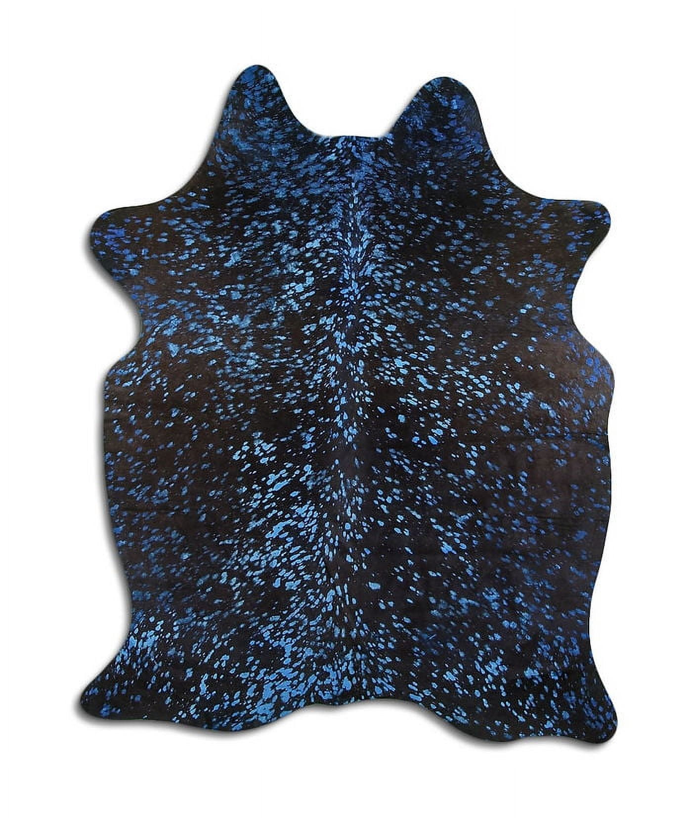 Insightfulness cowhide rugs for sale DYED BLUE ON BLACK rug - Walmart.com