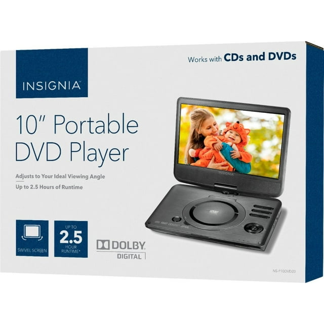 Insignia - 10" Portable DVD Player with Swivel Screen - Black #56278# - Walmart.com
