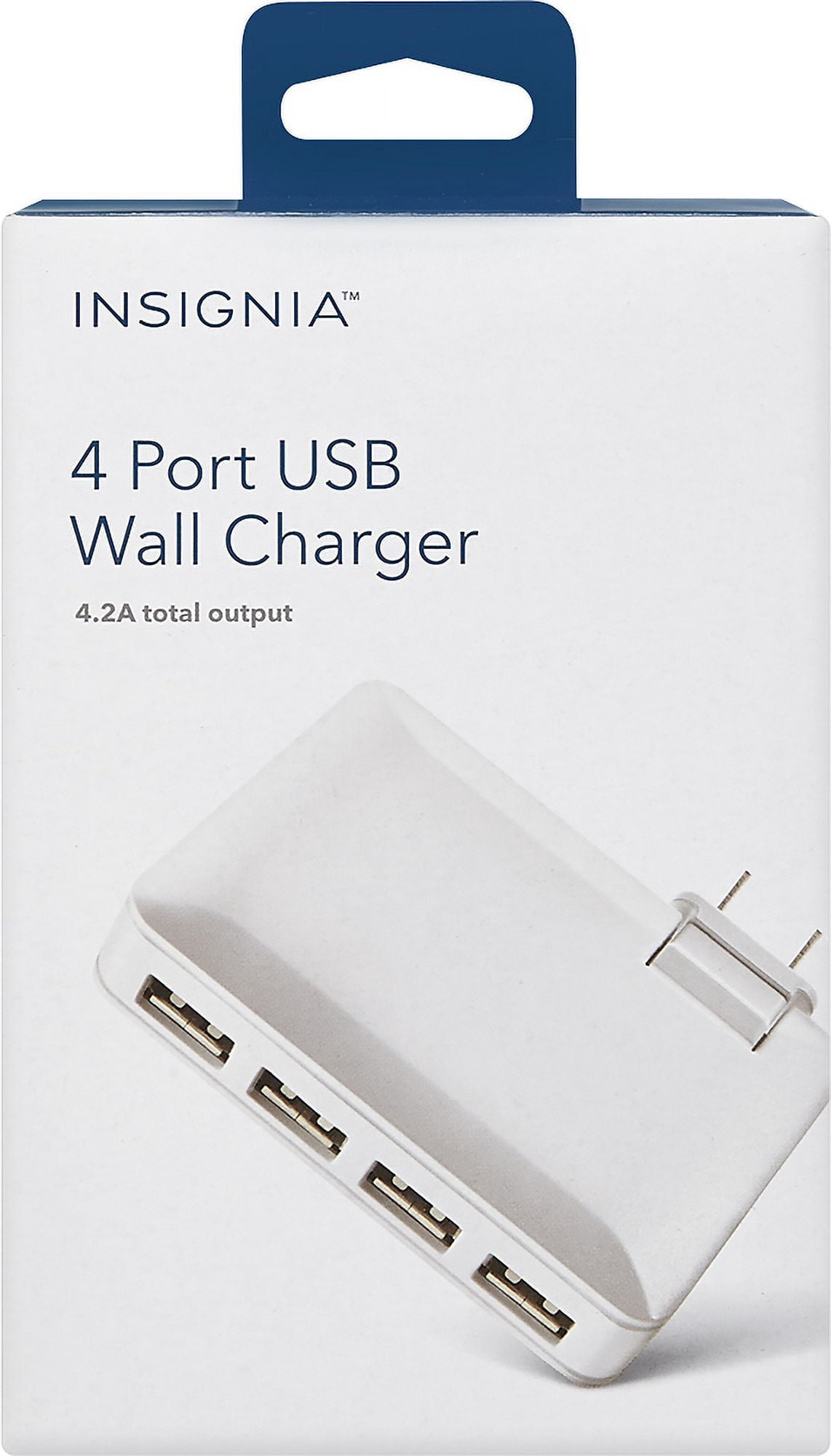 Insignia Universal 4-Port USB Wall Power Adapter - White, 4.2-Amp ...
