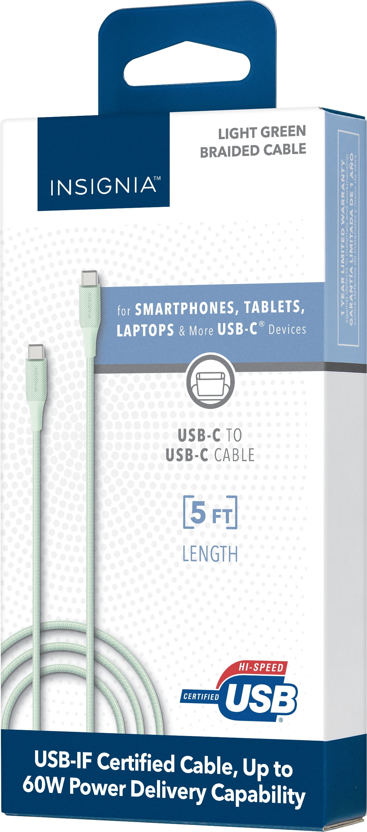 Insignia - 5' USB-C to USB-C Charge-and-Sync Cable - Green - Walmart.com