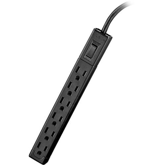Insignia™ - 6-Outlet Power Strip - Black: Computer Accessories ...