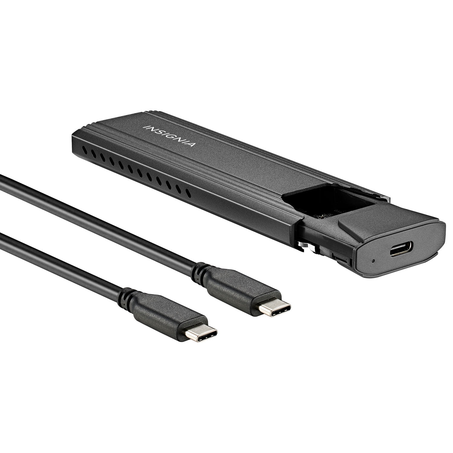 Insignia M.2 NVMe to USB-C 3.2 Gen 2 SSD Enclosure, with USB-A Adapter ...