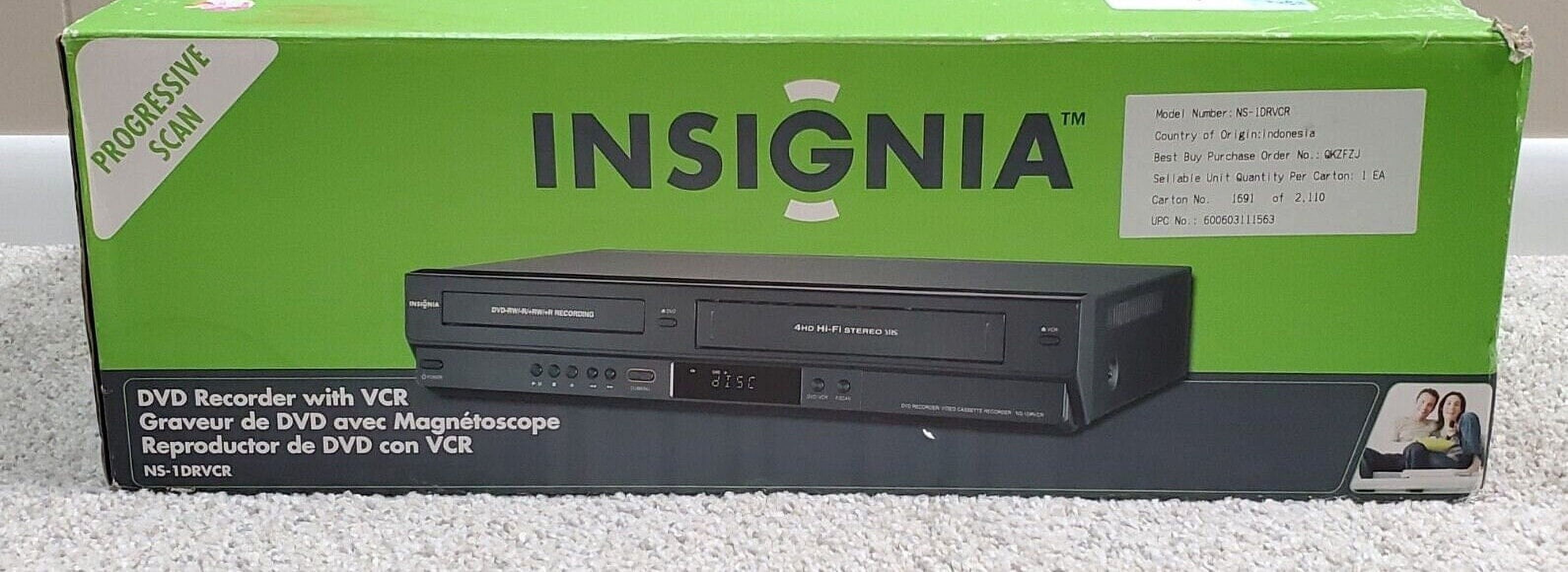 Insignia NS-1Drvcr DVD Recorder VCR Combo 1 Button Vhs to Dvd Dubbing ...