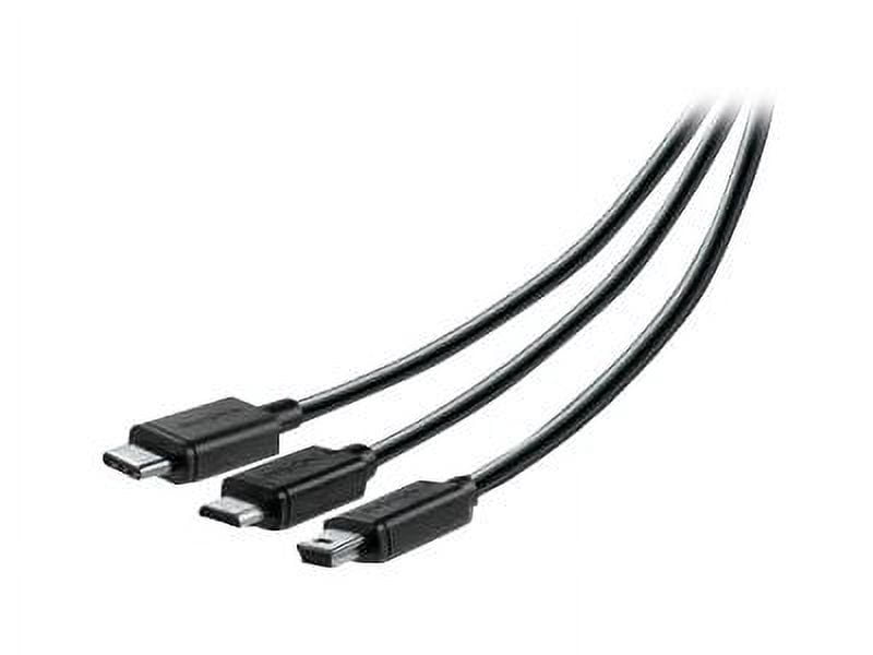 Insignia USB Cable Combo Pack 4ft USB Type-C, Micro USB & Mini USB ...