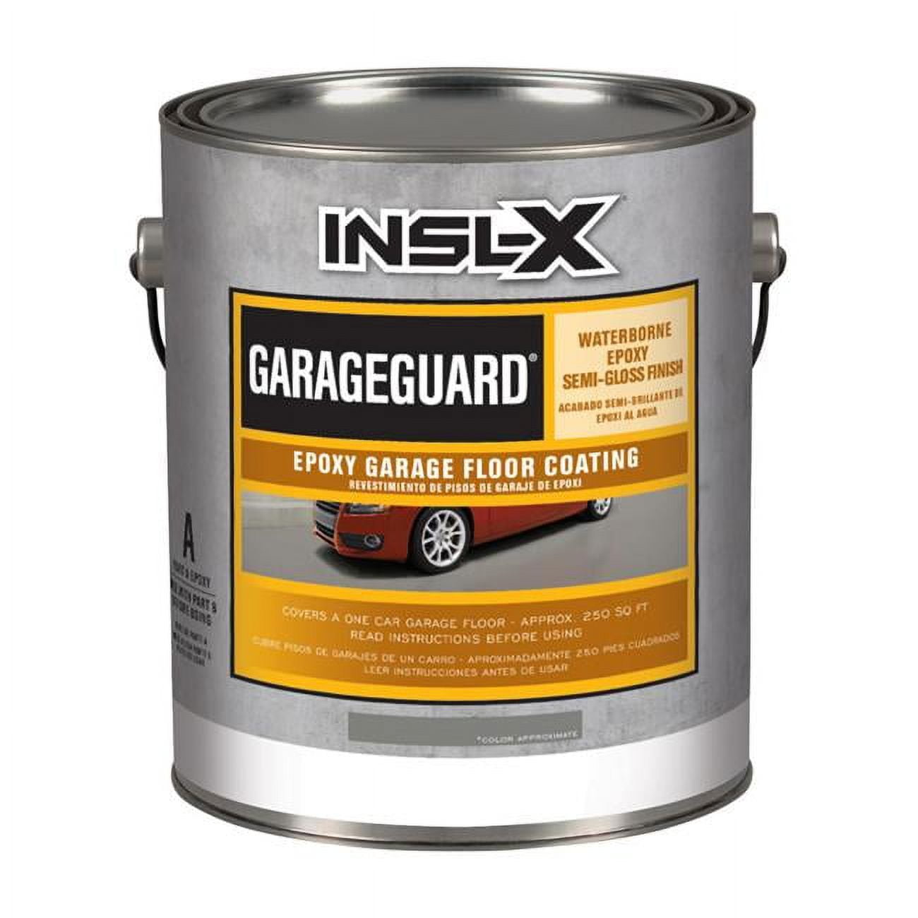 Insl-X 1806512 GarageGuard Semi-Gloss Gray Water-Based Waterborne Epoxy Garage Floor Coating Kit ...