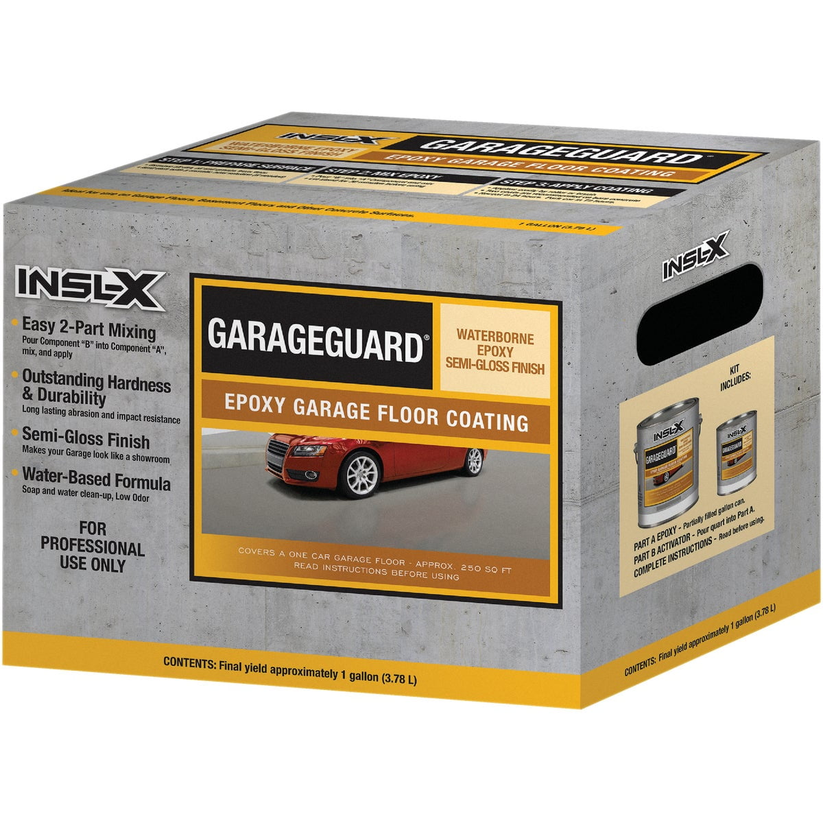 Insl-X GarageGuard Epoxy Paint Kit, 1 Gal. Showroom Gray for Garage ...