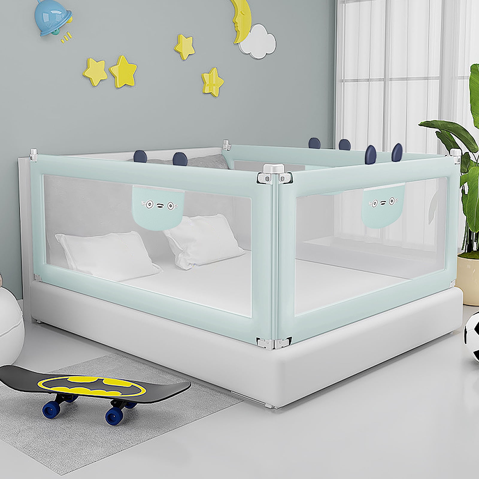 Insma Bed Rails for Children Extra Tall Kids Bed Guardrail, Vertical ...