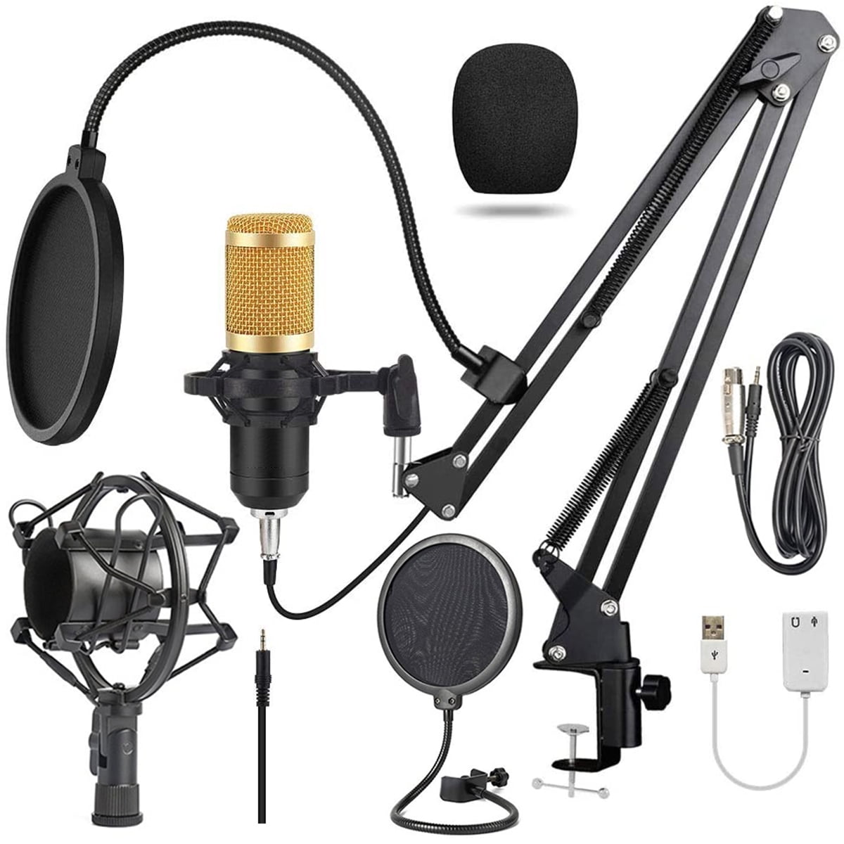 Insma Condenser Microphone Bundle BM-800 Studio Mic Kit 8Pcs Set with ...