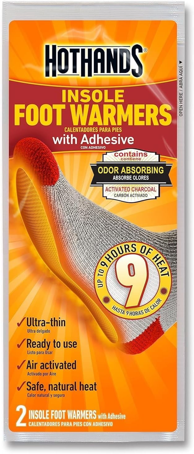 Insole Foot Warmers with Adhesive - Long Lasting Safe Natural Odorless ...