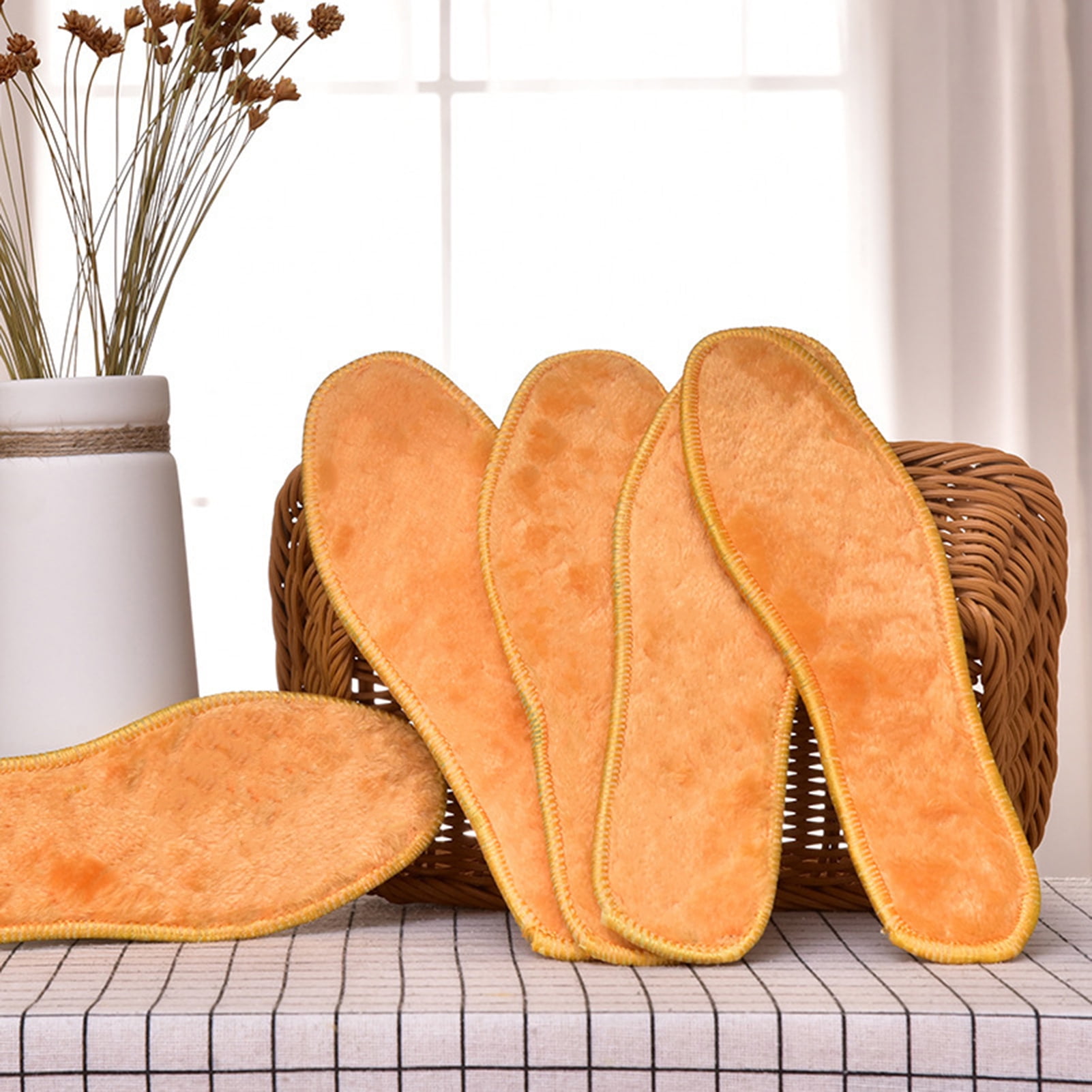 Insoles Women's Premium Think Wool Fur Fleece Inserts Cozy & Fluffy ...