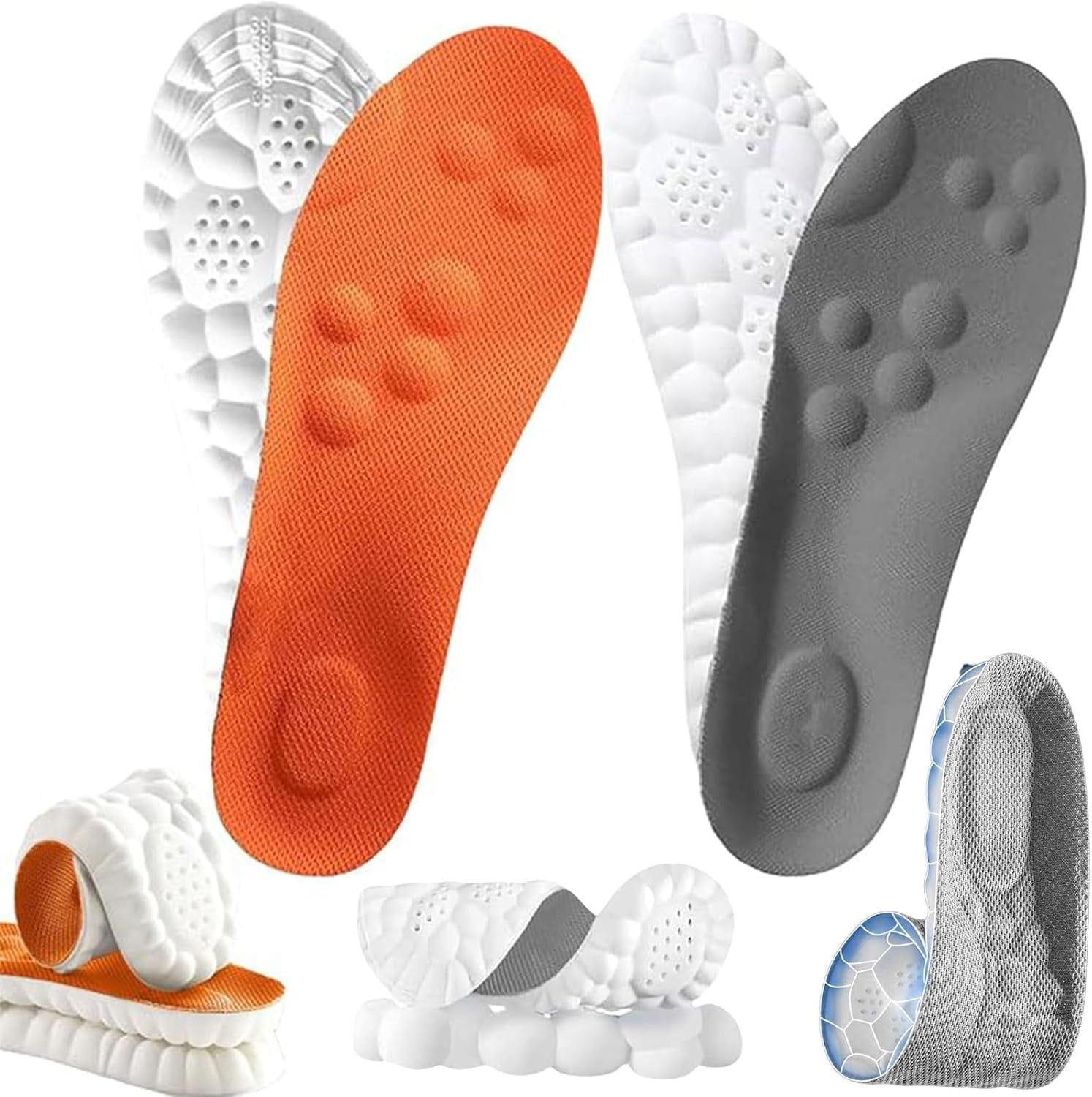 Insoles for Men Women,4D Memory Foam Cloud Shoe, Arch Support - Anti ...