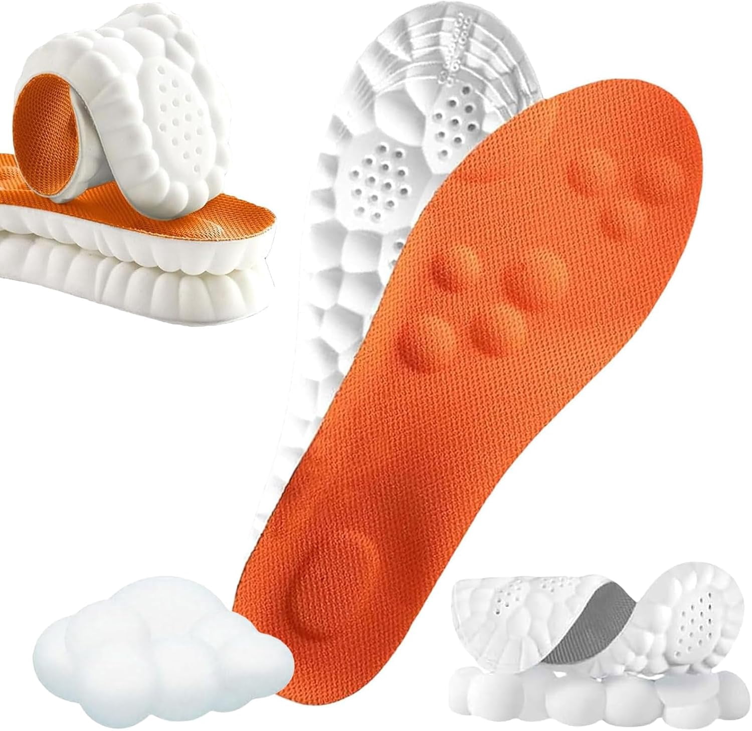 Insoles for Men Women,4D Memory Foam Cloud Shoe, Arch Support - Anti ...