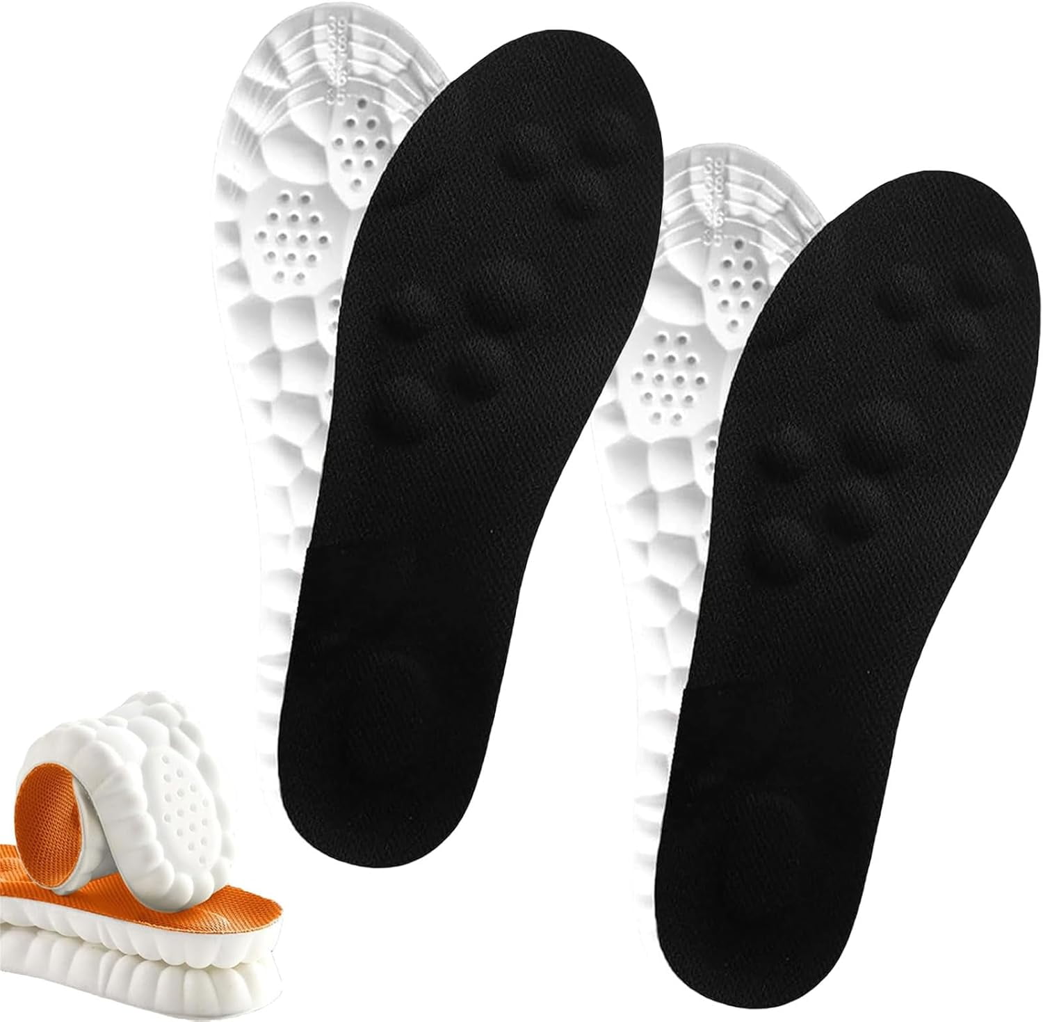 Insoles for Men Women,4D Memory Foam Cloud Soles Arch Support Improved ...