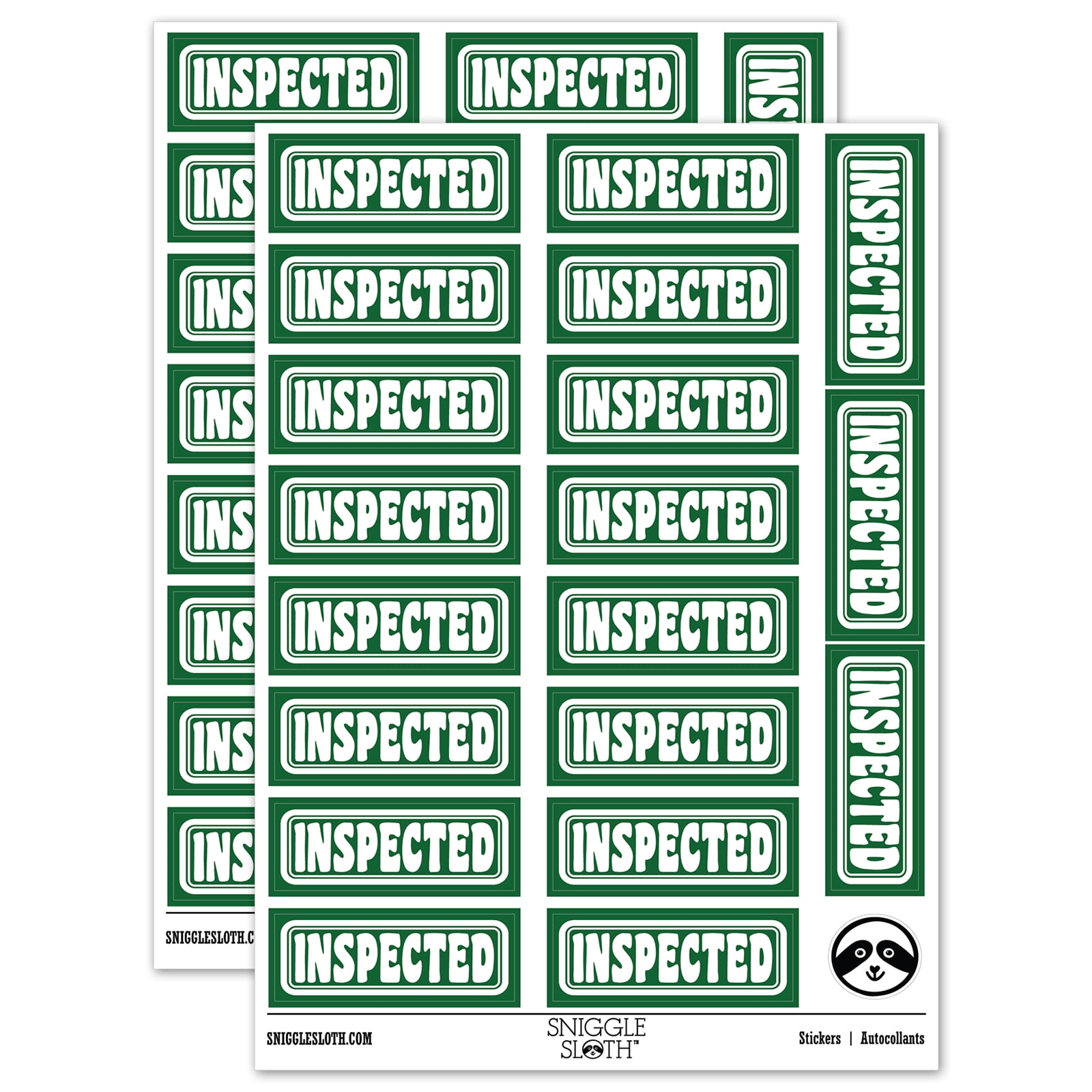 Inspected with Border Sticker Set - Dark Green - Gloss Finish - 2.00 ...