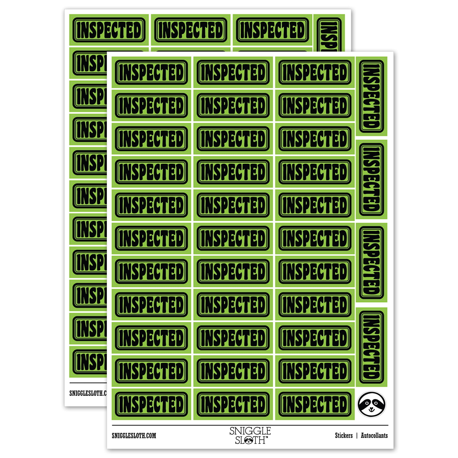 Inspected with Border Sticker Set - Light Green - Gloss Finish - 1.5 ...