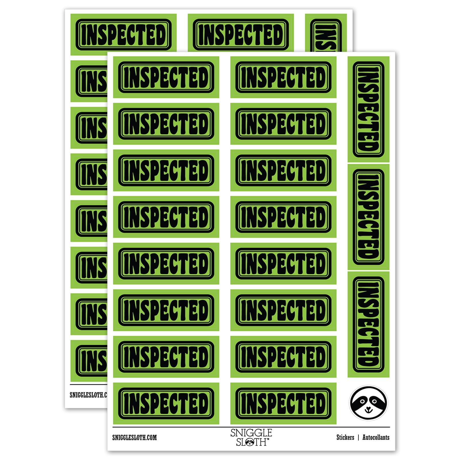 Inspected with Border Sticker Set - Light Green - Gloss Finish - 2.00 ...