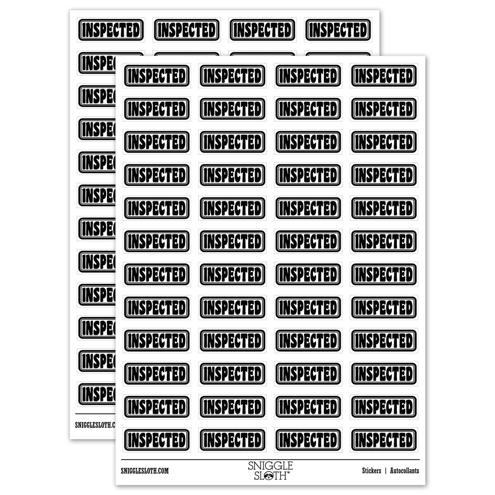 Inspected with Border Sticker Set - White - Gloss Finish - 1.25" Mini ...