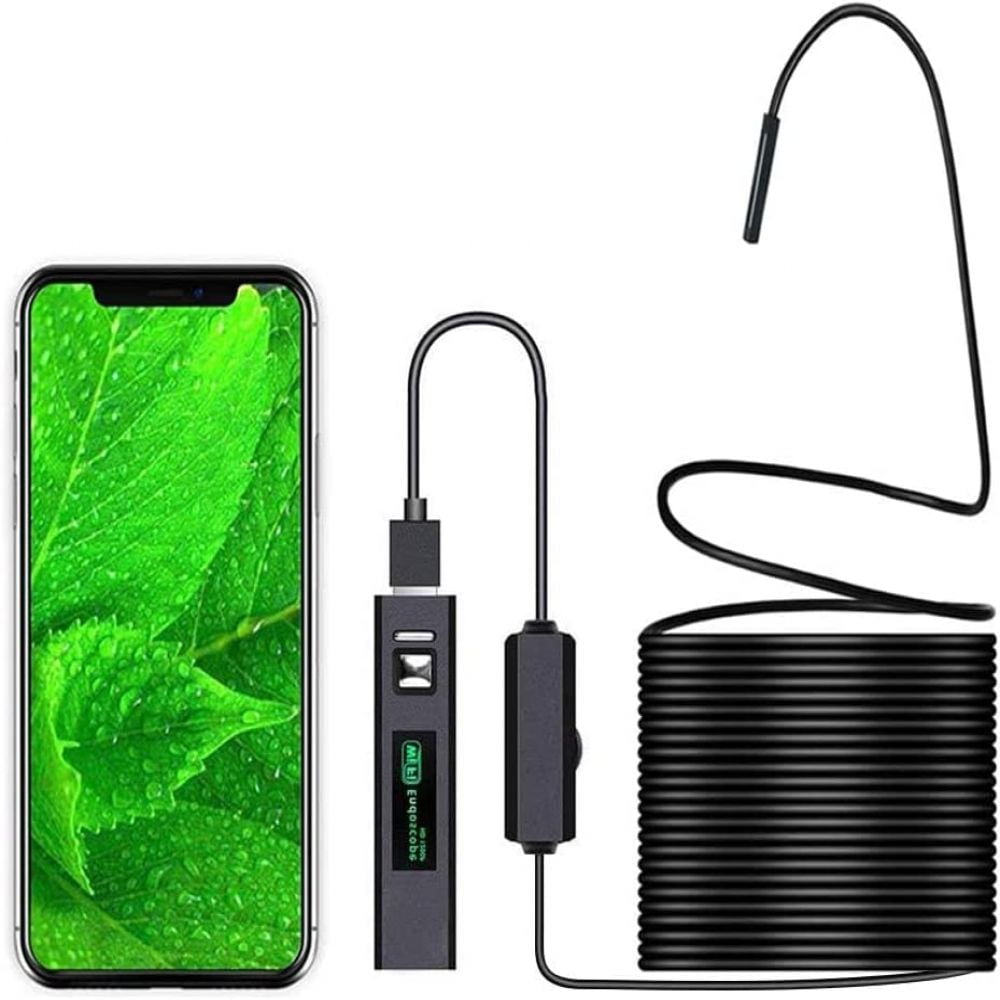 Wireless 1200P HD Endoscope, IP68 Waterproof Borescope with 8 Led Pipe ...