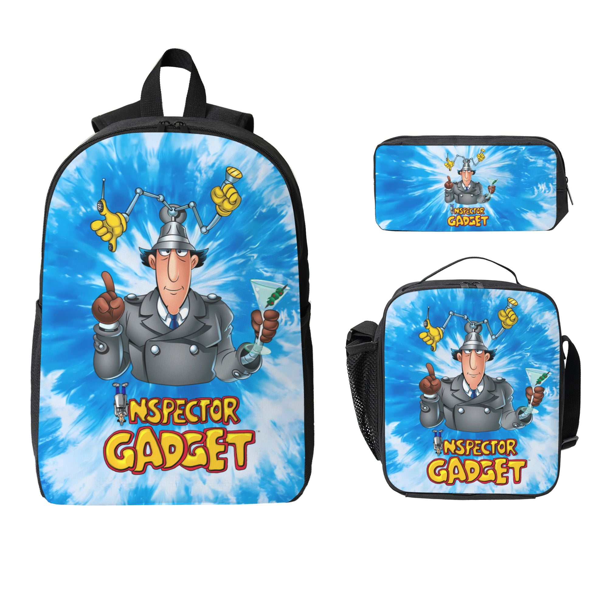 Inspector Gadget 3 Piece Backpack Set With Lunch Bag Pencil Case, High ...