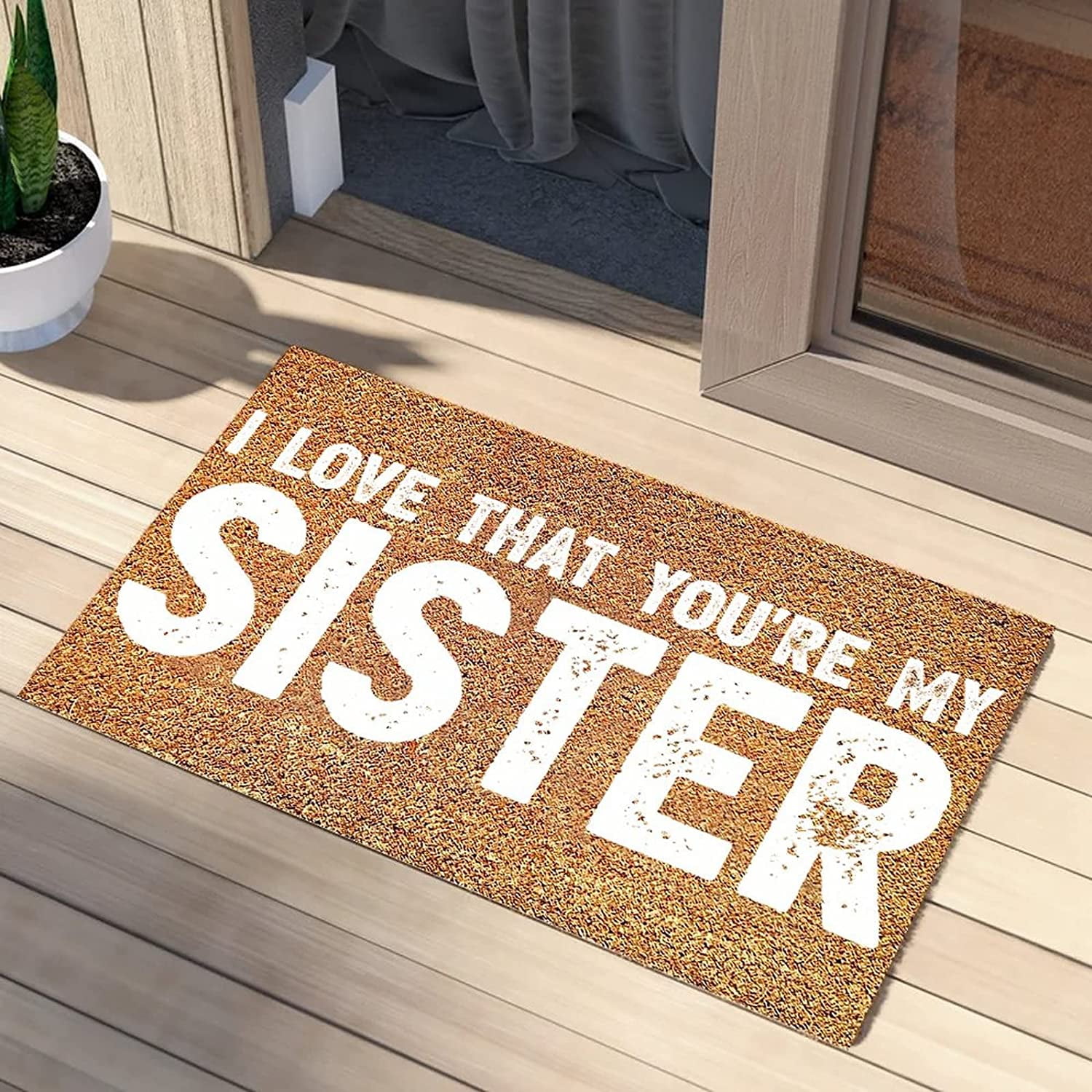 Inspirational Birthday Gifts for Women Men You're My Sister Doormat ...