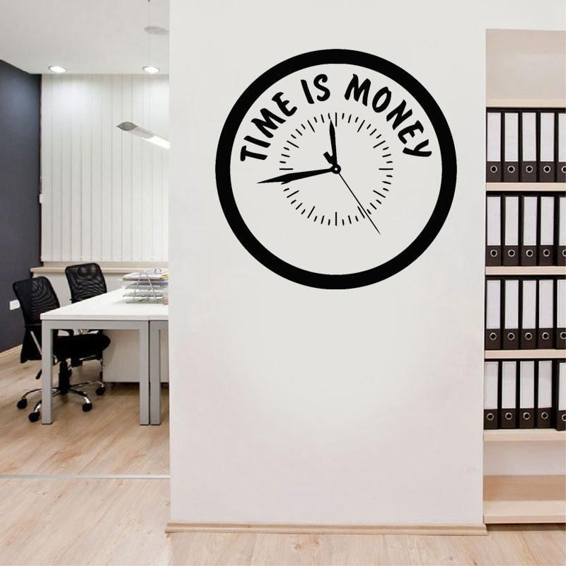 Inspiration Quote Time Is Money Decal Clock-styling Vinyl Sticker For ...