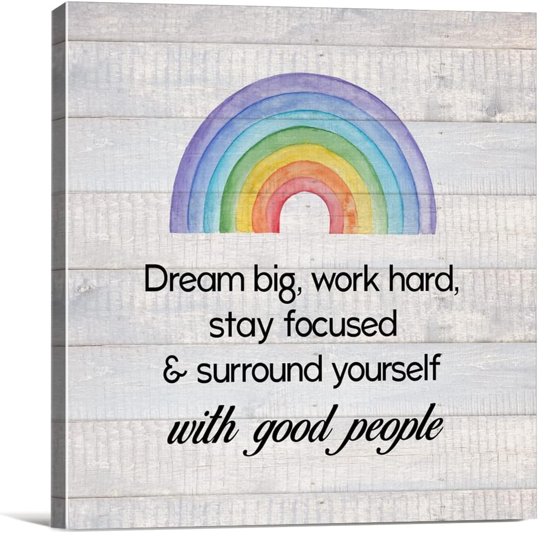 Inspiration Saying Rainbow Wood Box Sign Desk Decor 5x5 Inch Rustic ...