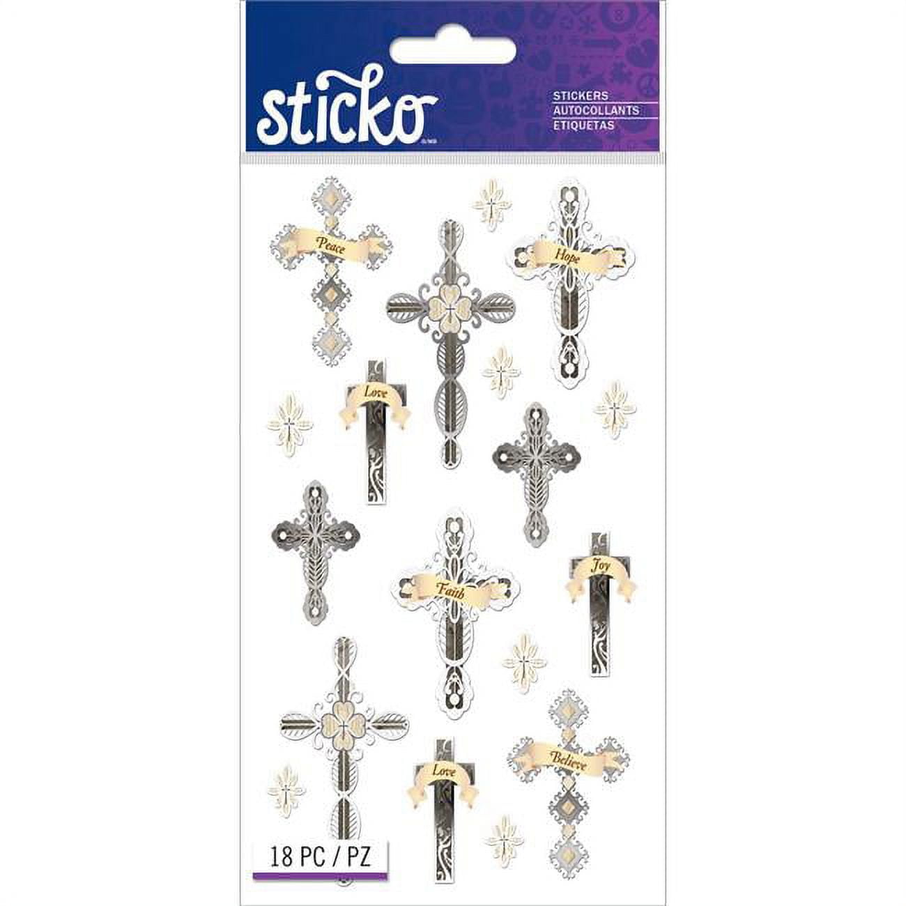 Sticko Stickers-Inspiration Words Crosses, Pk 6, Sticko - Walmart.com