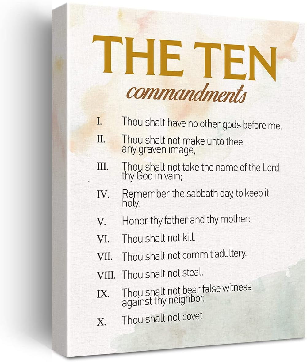 Inspirational 10 Commandments Print Ten Commandment Paintings Canvas ...