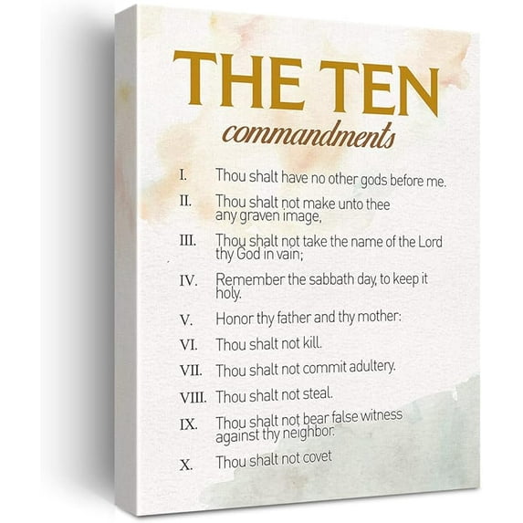 Inspirational 10 Commandments Print Ten Commandment Paintings Canvas ...