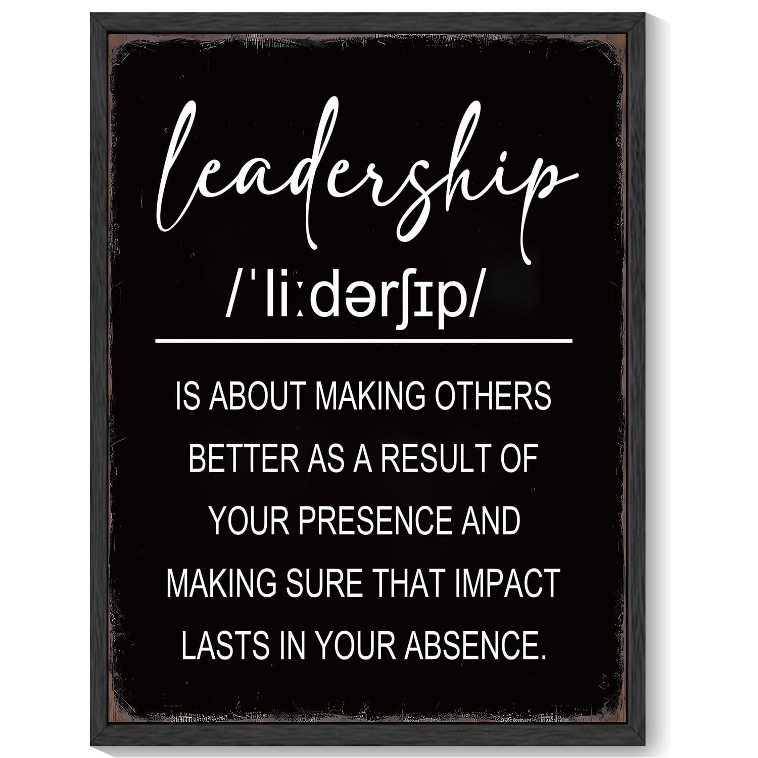 Inspirational 11x14in Black Framed Leadership Wall Art Motivational ...
