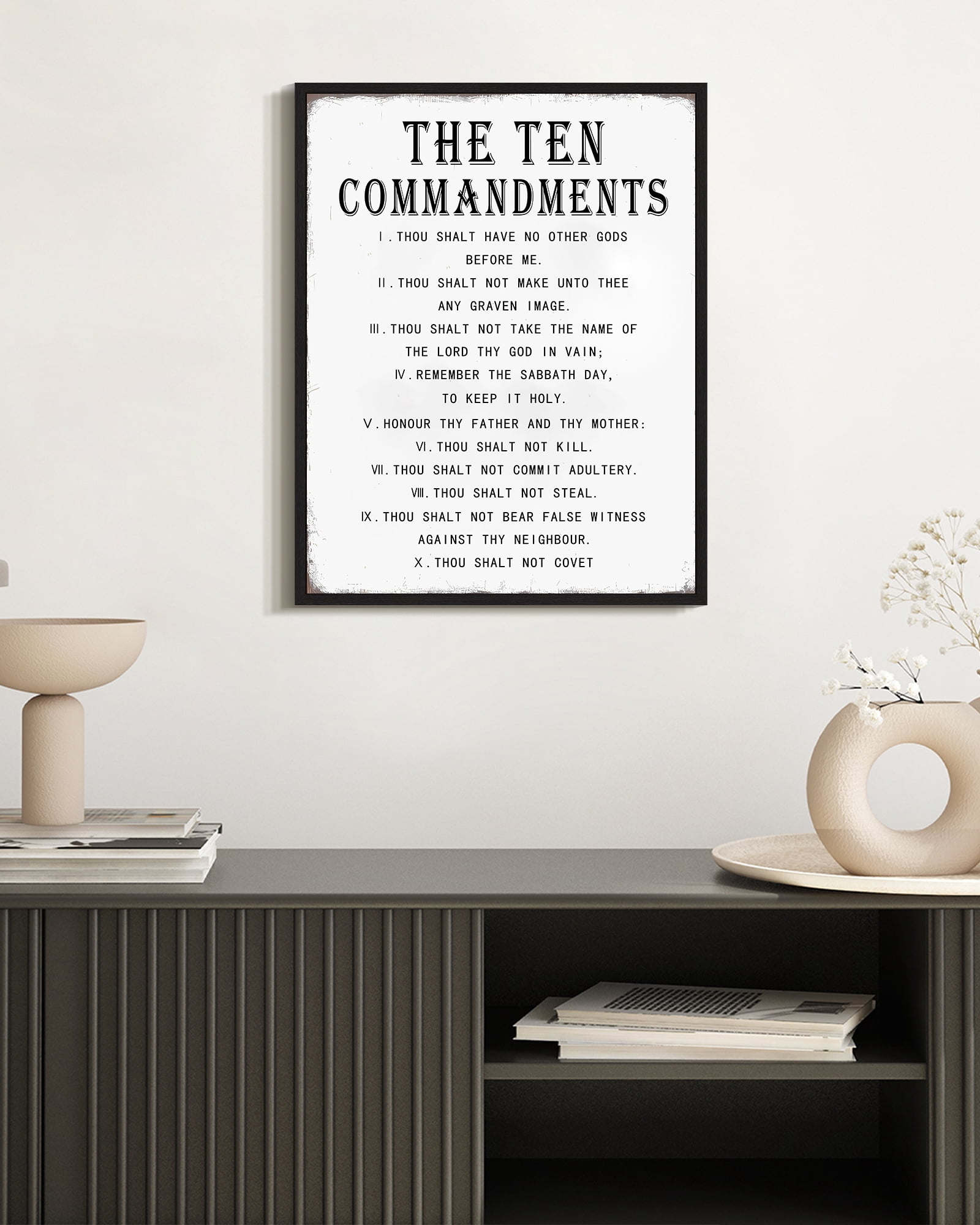 Inspirational 11x14in Black Framed Wall Art Motivational Bible Verse ...
