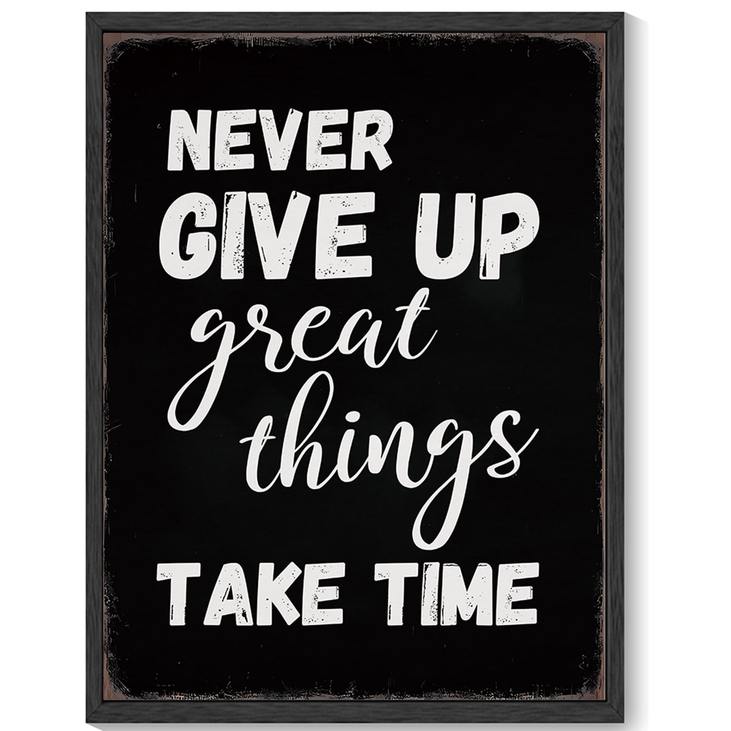 Inspirational 11x14in Black Framed Wall Decor Never Give Up ...