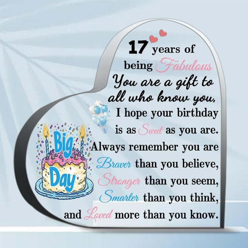 Inspirational 17 Th Birthday Gifts For Seventeen Year Old Teens Heart ...
