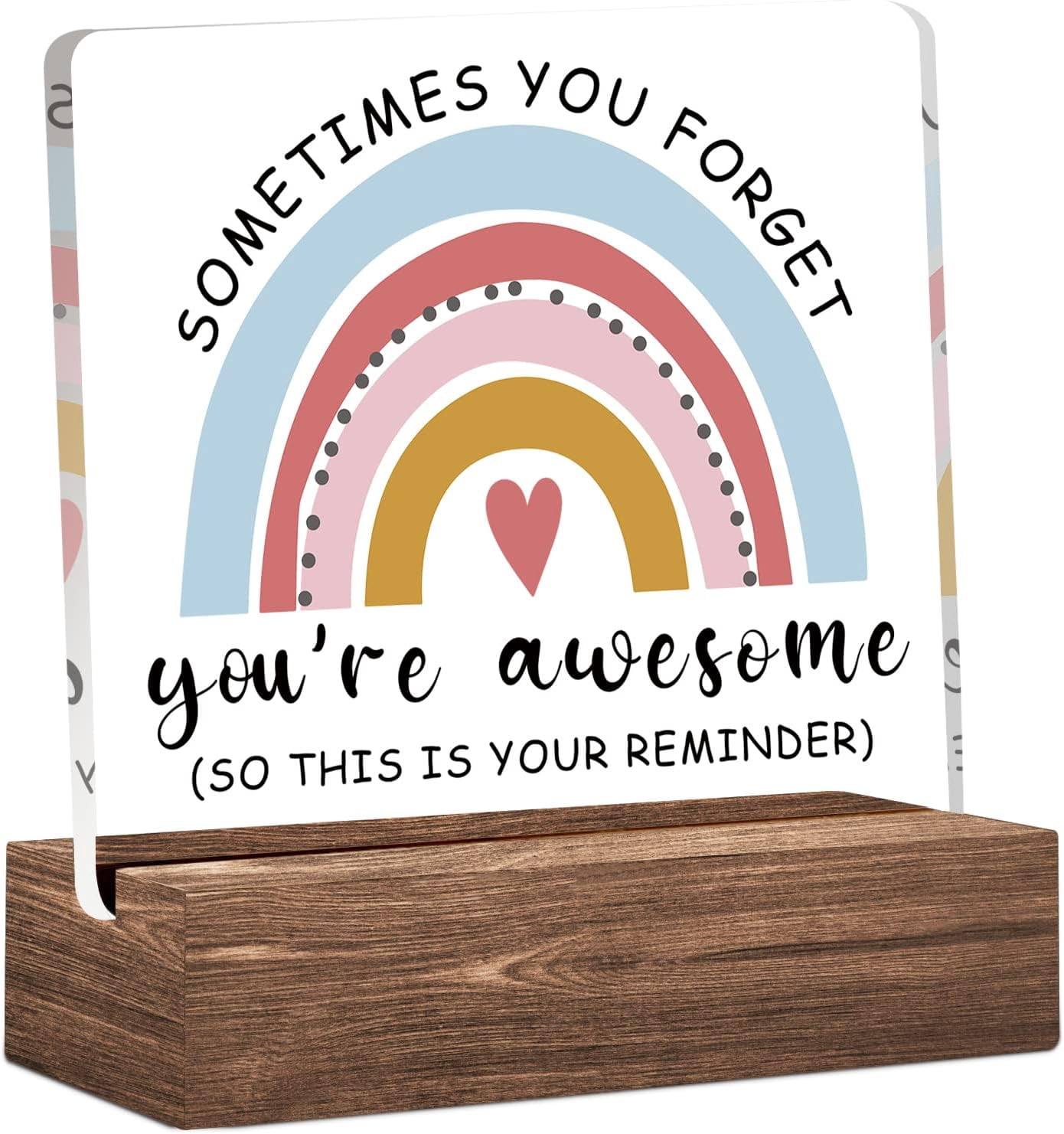 Inspirational Acrylic Clear Desk Decorative Reminder Sign With Wood ...