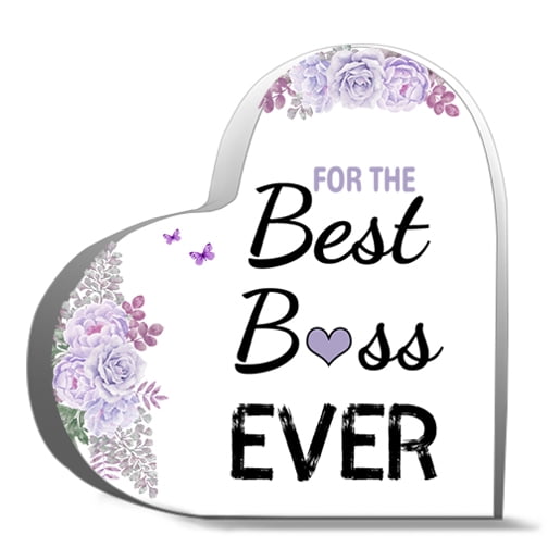 Inspirational Acrylic Hearts Plaques For The Best Boss Ever Acrylic ...