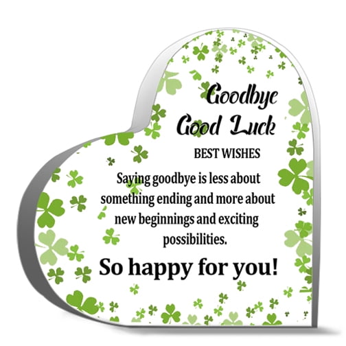 Inspirational Acrylic Hearts Plaques Goodbye Good Luck Best Wishes ...
